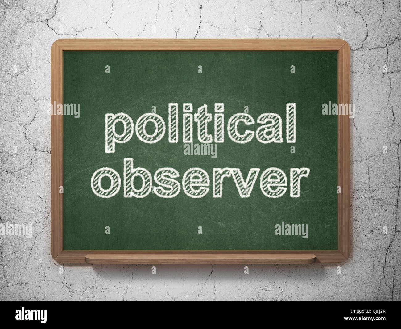 Politics concept: Political Observer on chalkboard background Stock ...