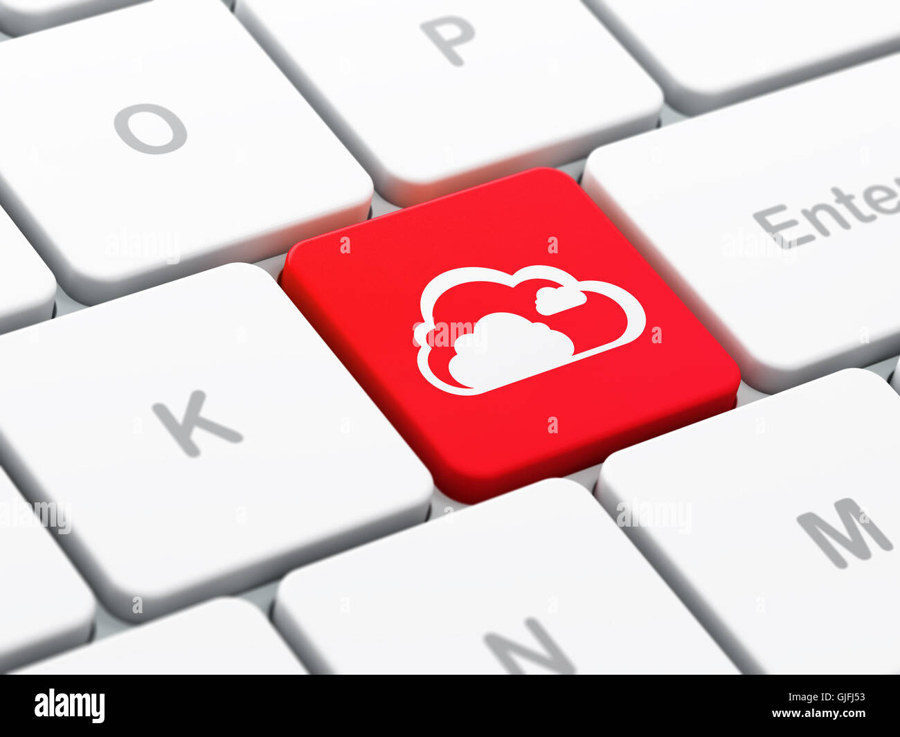Cloud computing concept: Cloud on computer keyboard background Stock ...