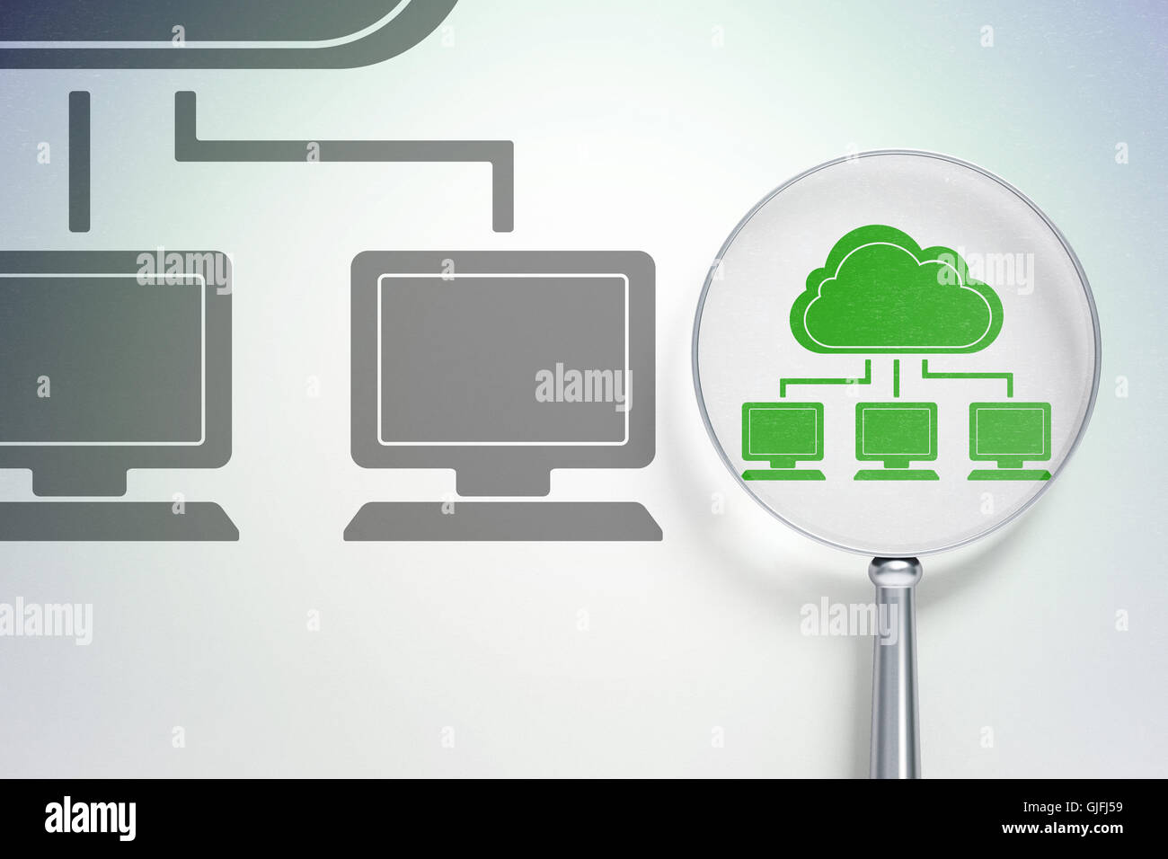 Cloud networking concept: Cloud Network with optical glass on digital ...