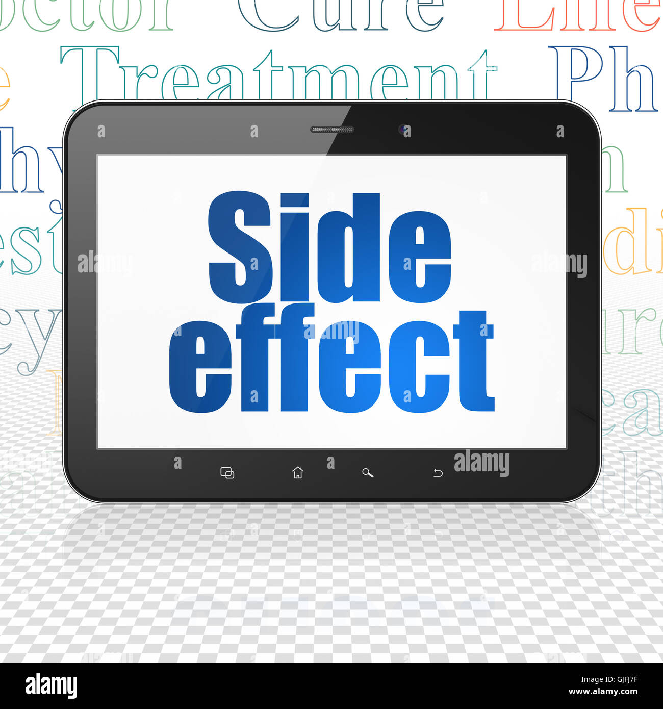 Health concept: Tablet Computer with Side Effect on display Stock Photo ...