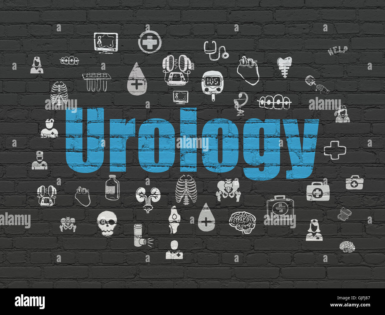 Medicine concept: Urology on wall background Stock Photo - Alamy