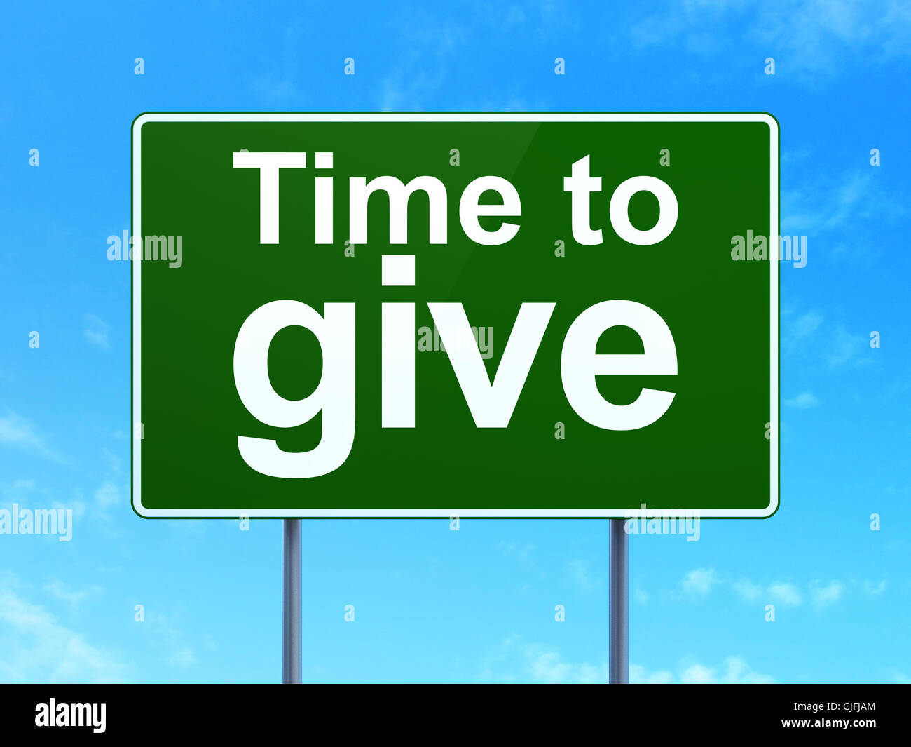 Timeline concept: Time To Give on road sign background Stock Photo - Alamy