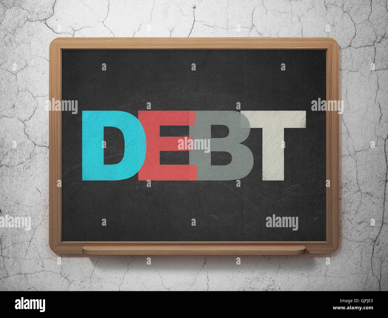 Finance concept: Debt on School board background Stock Photo - Alamy
