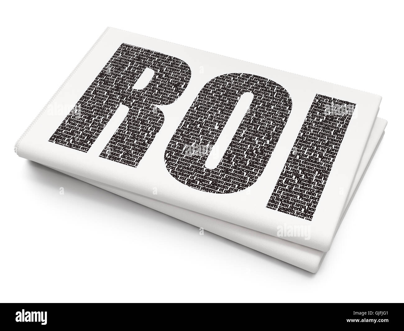 Finance concept: ROI on Blank Newspaper background Stock Photo - Alamy