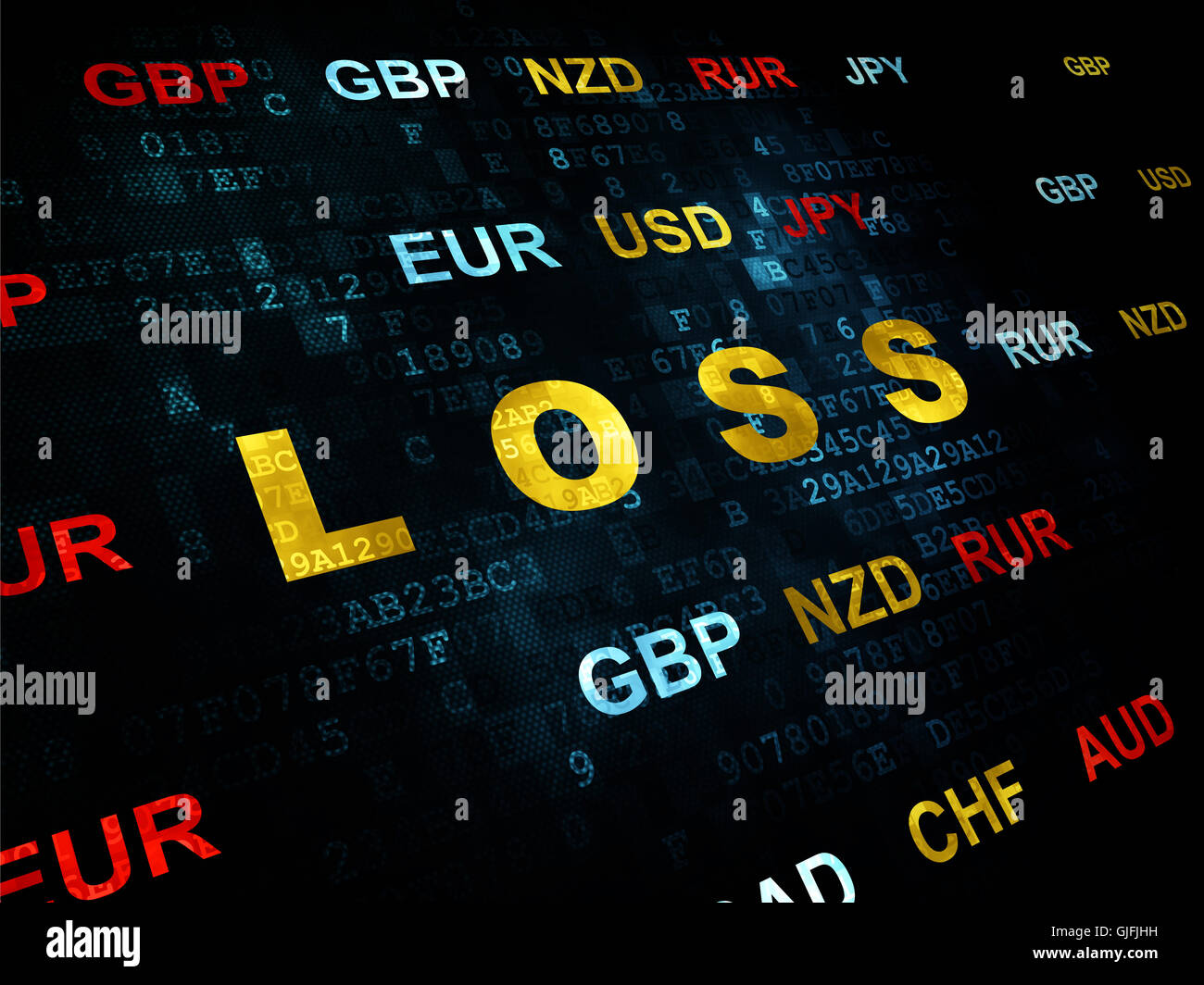 Finance concept: Loss on Digital background Stock Photo - Alamy