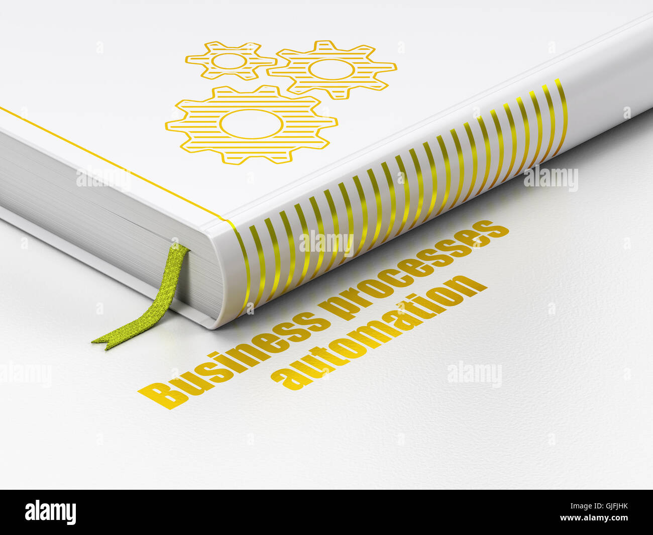 Finance concept: book Gears, Business Processes Automation on white ...
