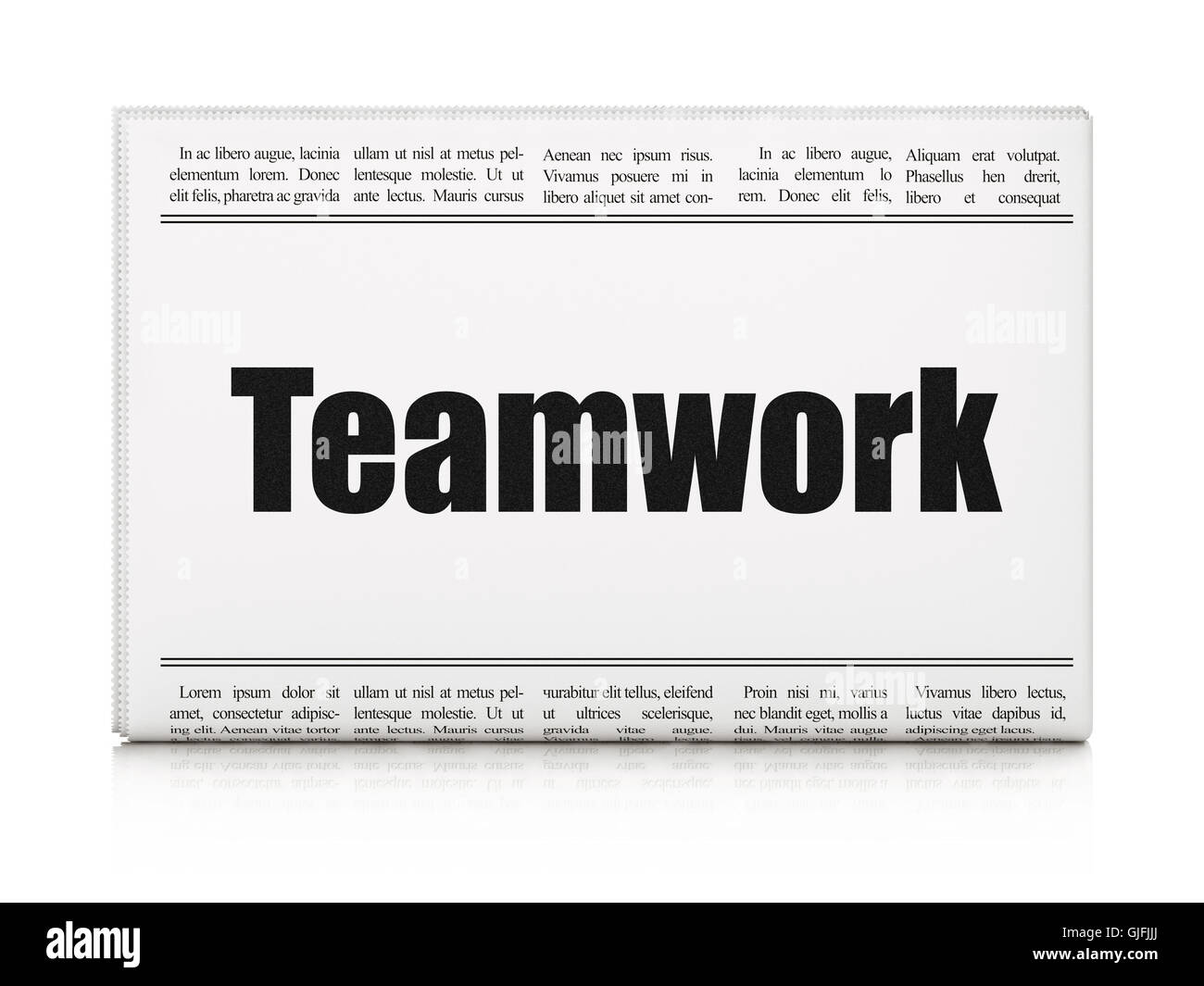 Finance concept: newspaper headline Teamwork Stock Photo - Alamy