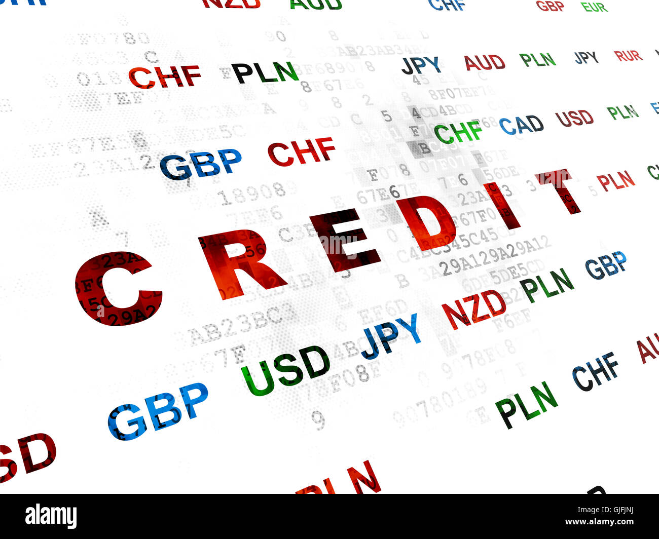 Banking concept: Credit on Digital background Stock Photo - Alamy