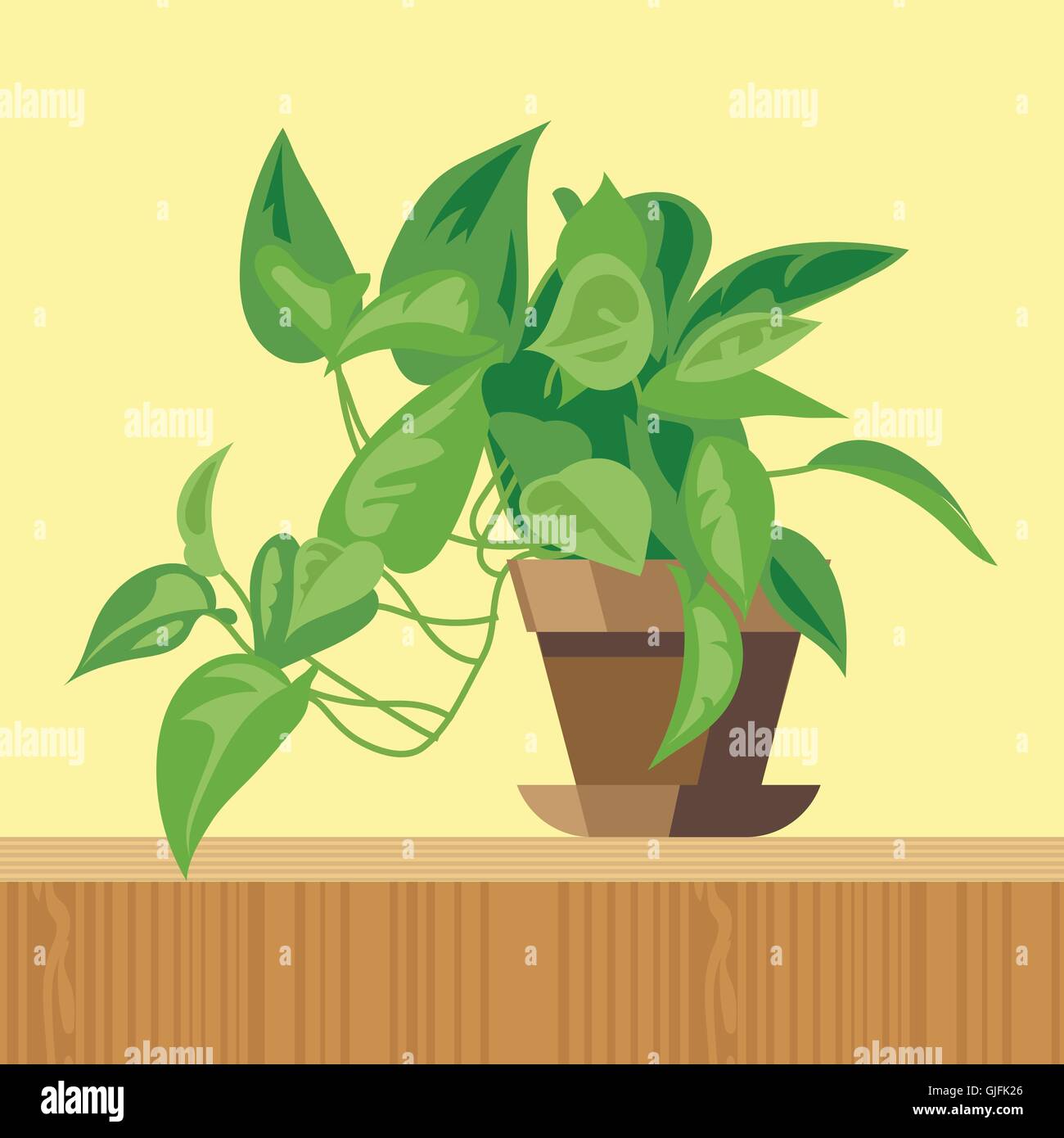 Office plant, flat style. Digital vector image Stock Vector Image & Art ...