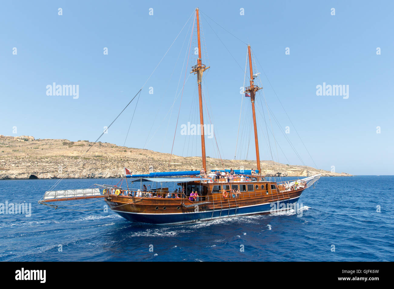 The Fernandes II, part of the Captain Morgan Fleet in Malta, taking ...