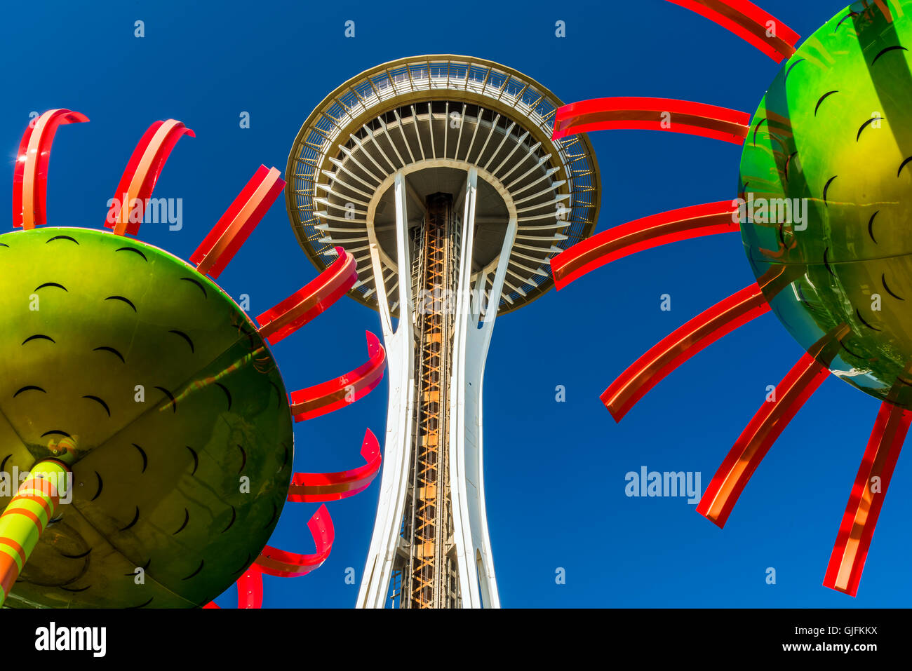 The Sonic Bloom solar-powered art installation with Space Needle behind ...