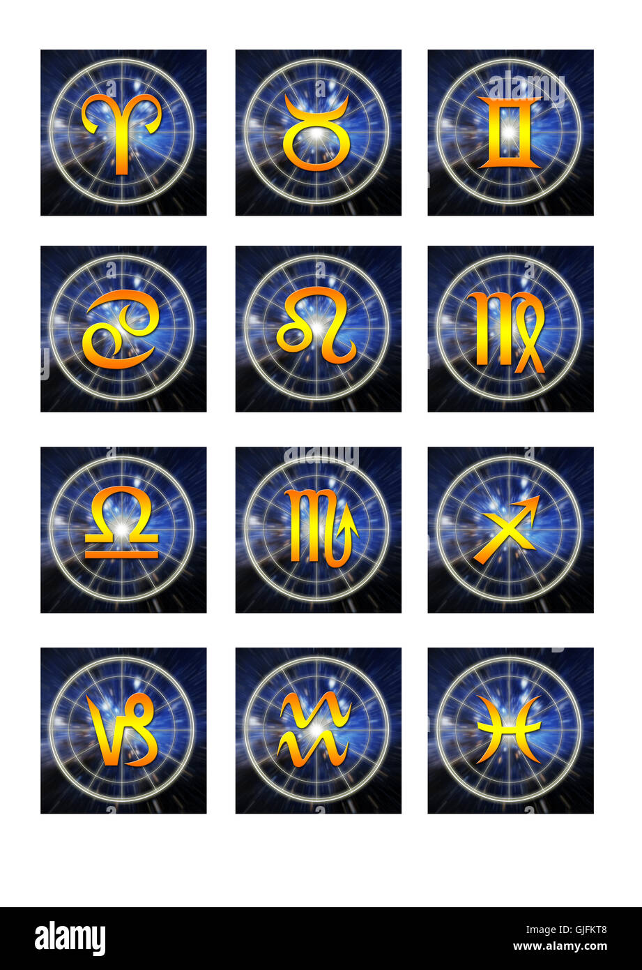 all signs of the zodiac Stock Photo - Alamy