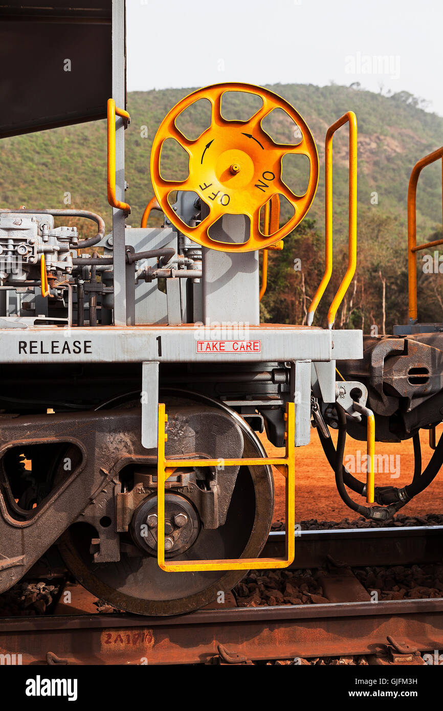 Rail head operations with detail of new wagons on trains before being ...