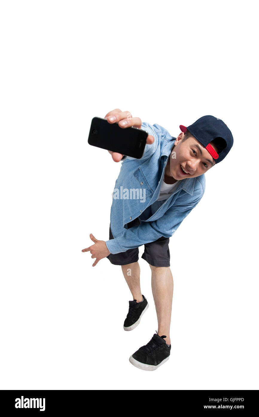 Studio shot Young man street dance Stock Photo - Alamy