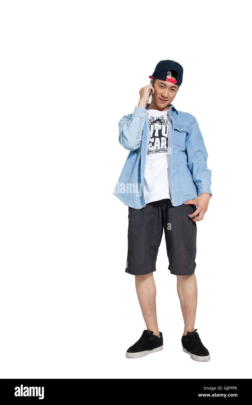 Studio shot Young man street dance Stock Photo - Alamy