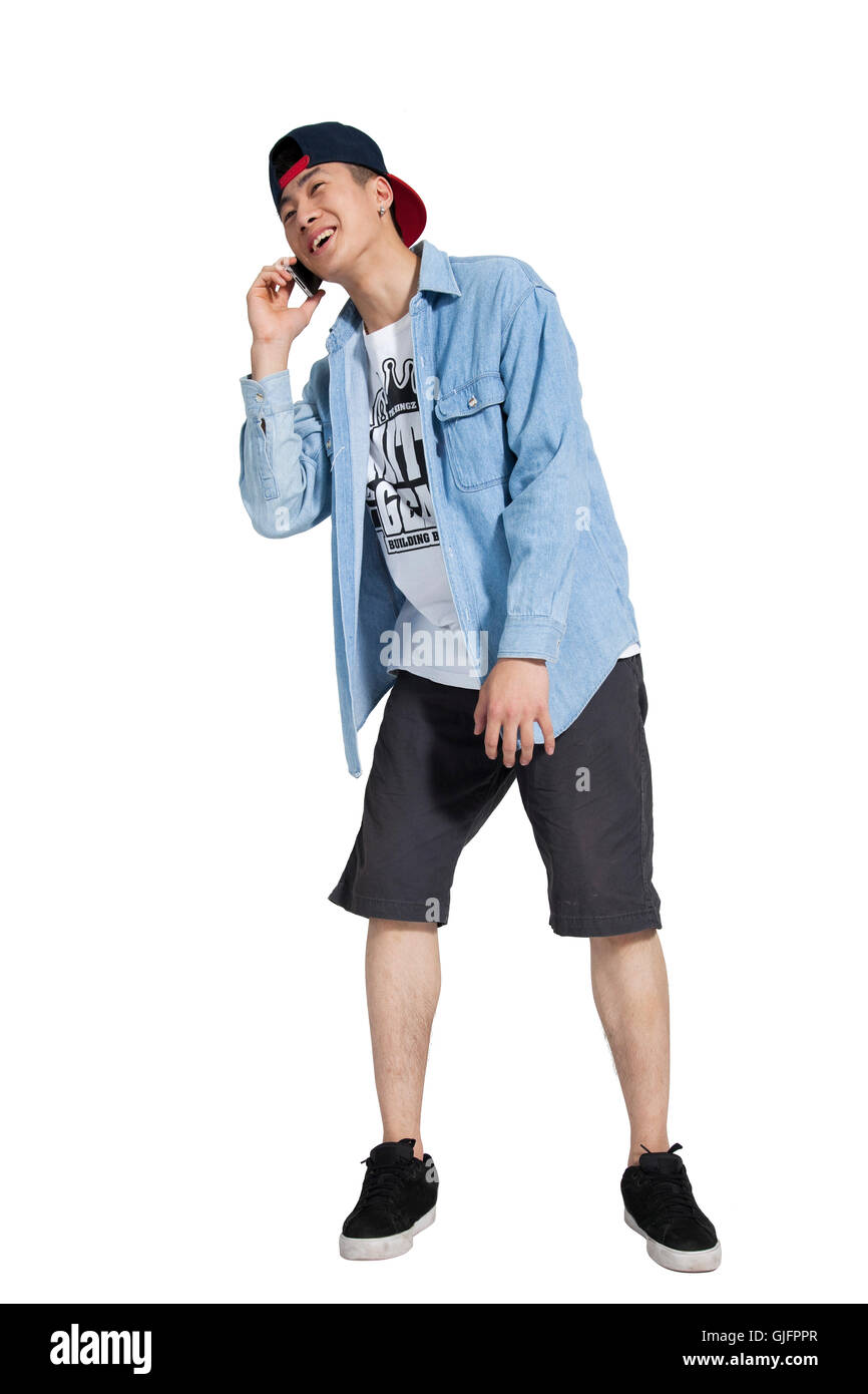 Studio shot Young man street dance Stock Photo - Alamy