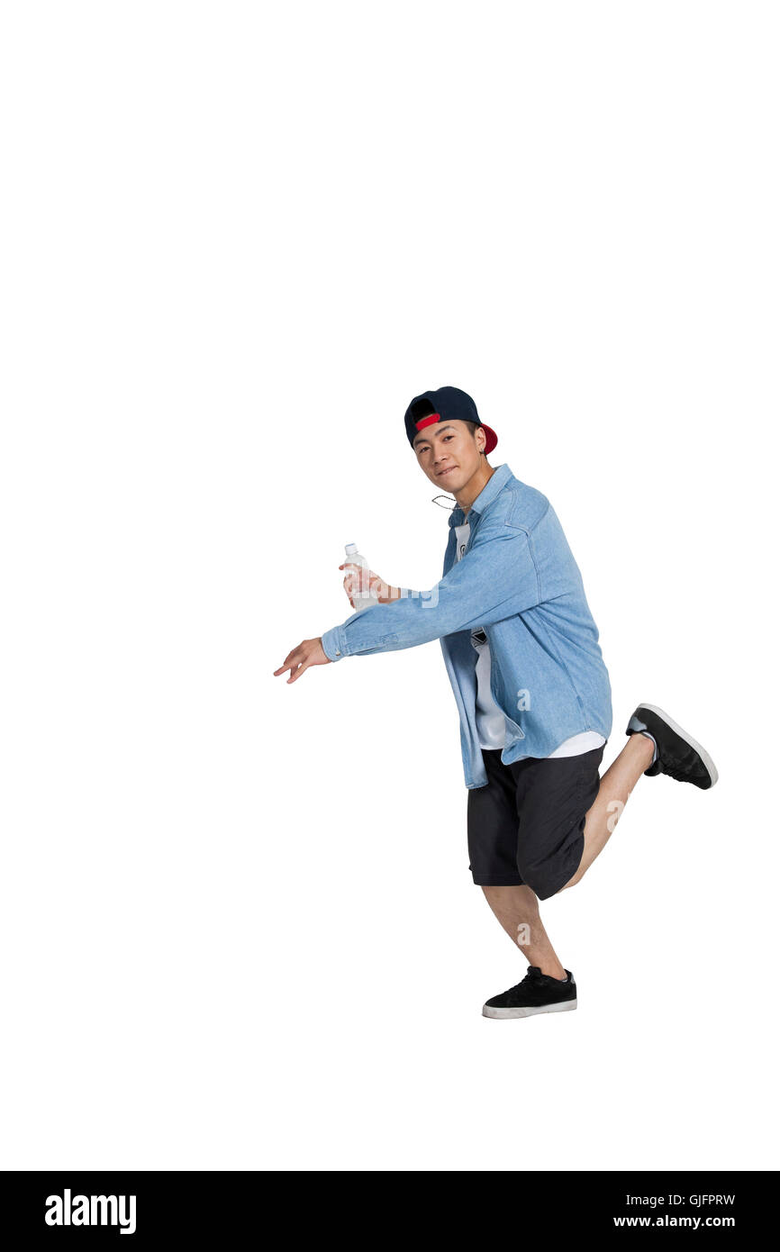 Studio shot Young man street dance Stock Photo - Alamy