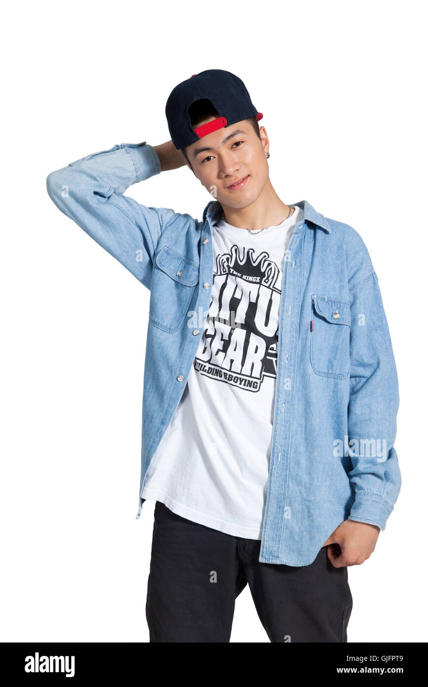 Studio shot Young man street dance Stock Photo - Alamy
