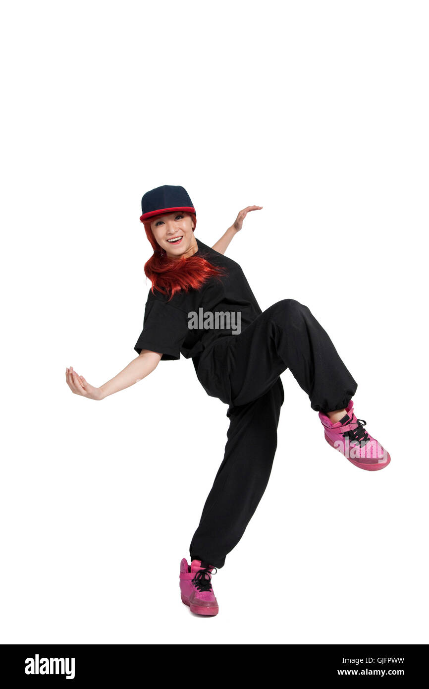 Studio shot Young woman street dance Stock Photo - Alamy