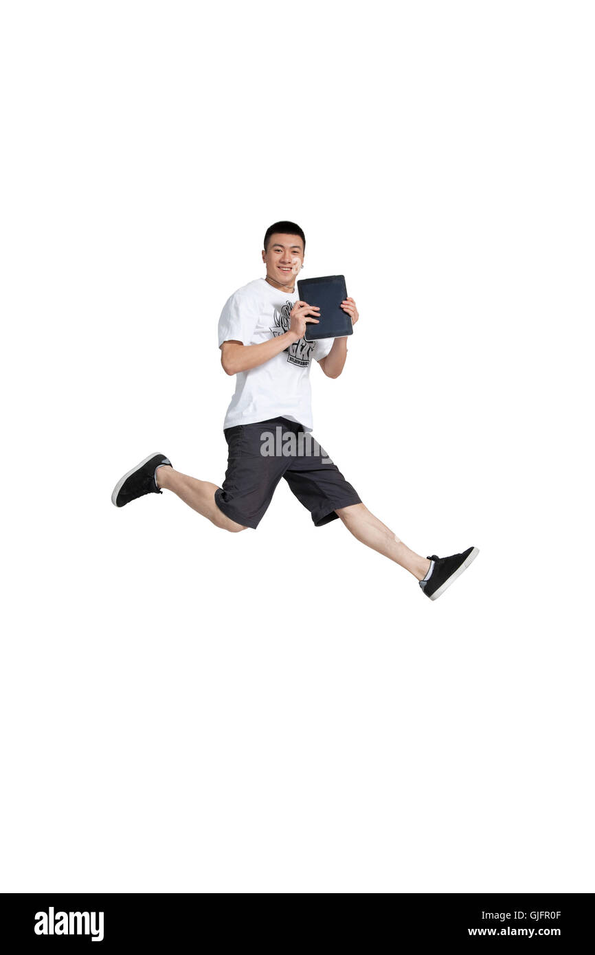 Man woman tablet vertical Cut Out Stock Images & Pictures - Alamy