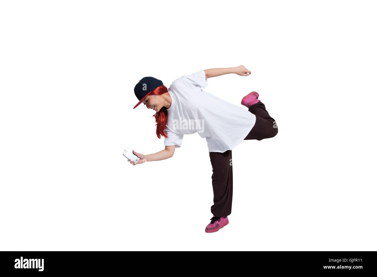 Studio shot Young woman street dance Stock Photo - Alamy