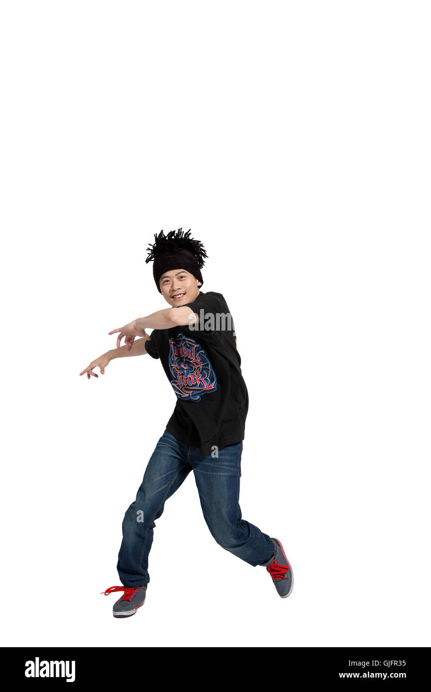 Studio shot Young man street dance Stock Photo - Alamy