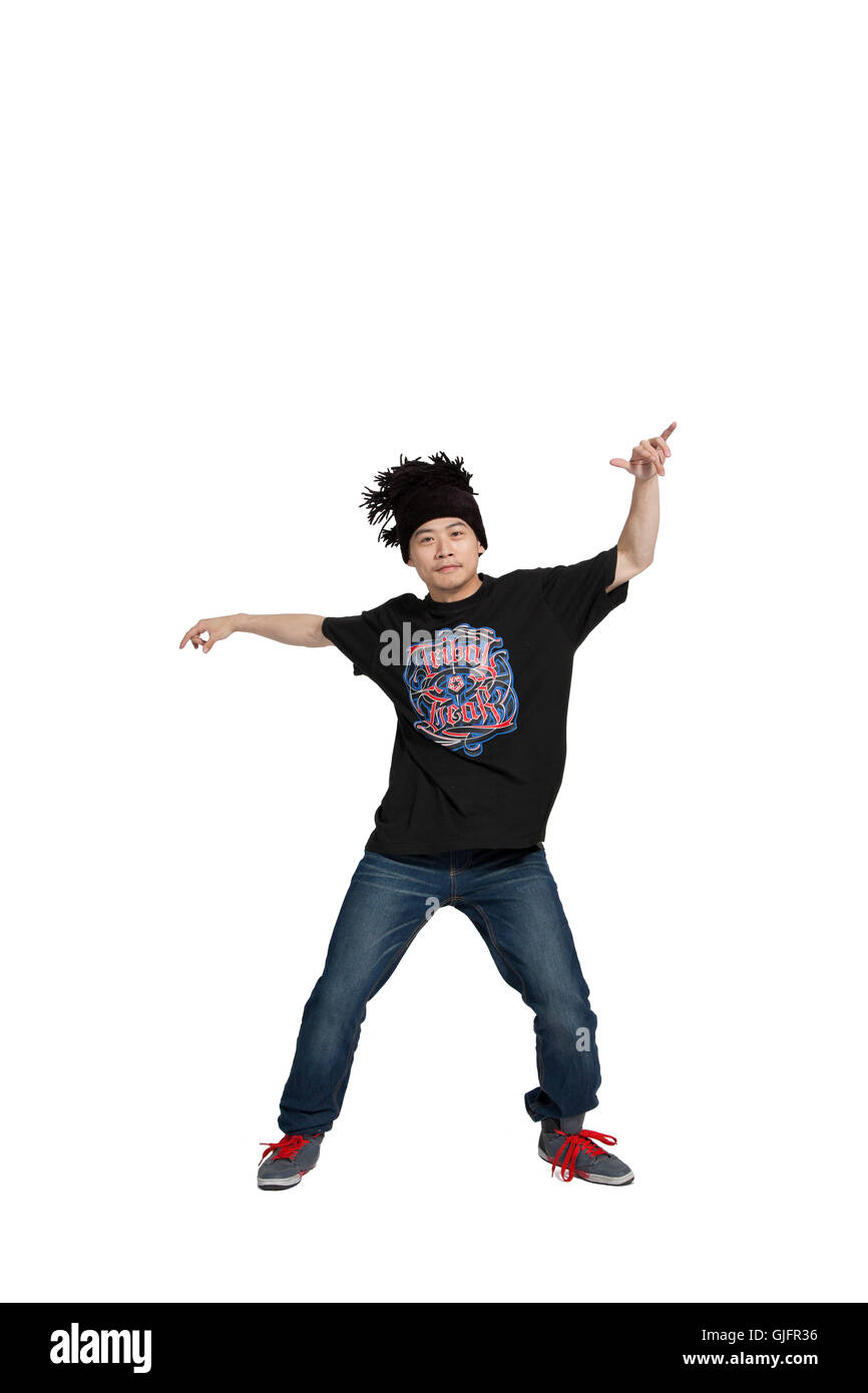 Studio shot Young man street dance Stock Photo - Alamy