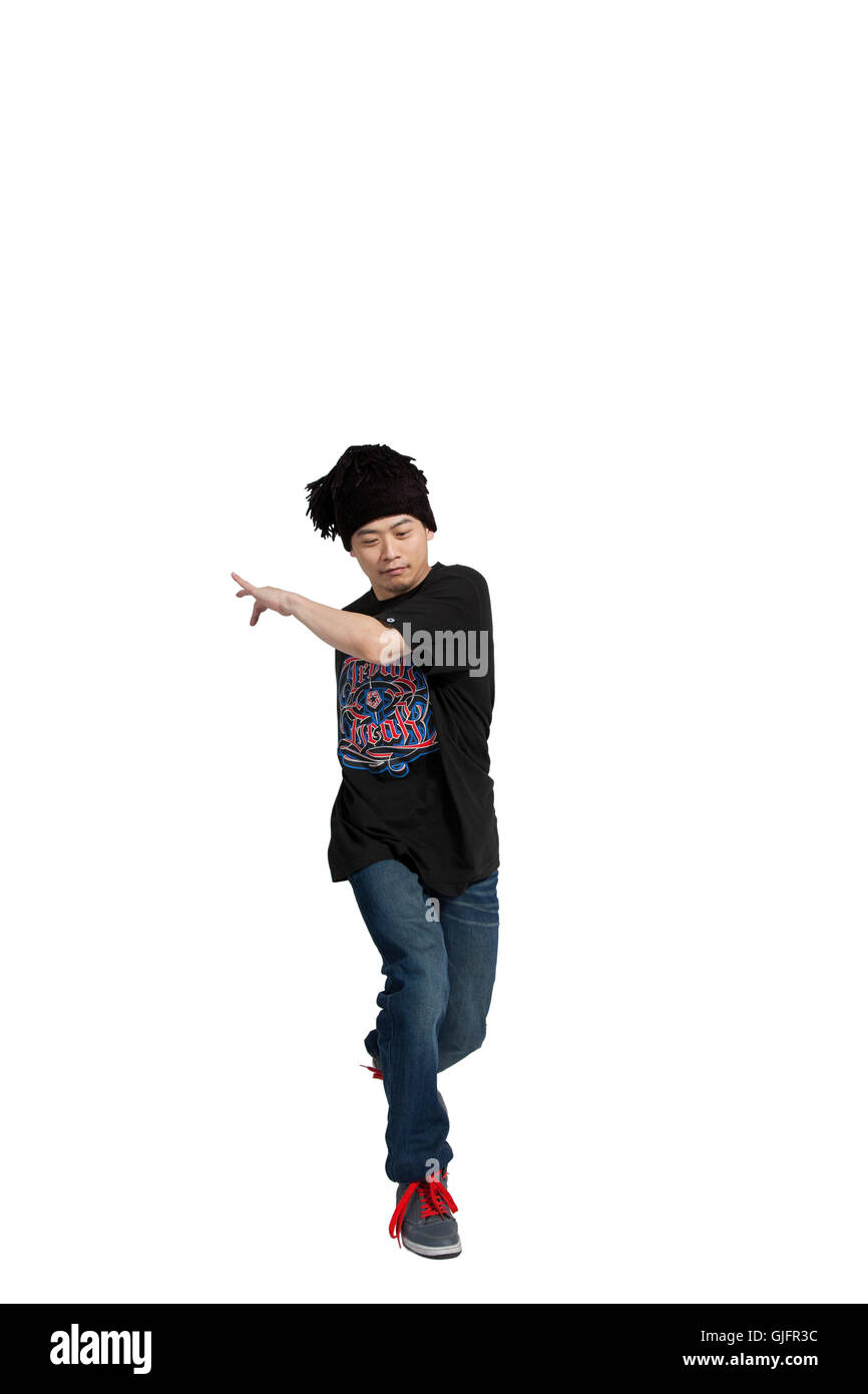 Studio shot Young man street dance Stock Photo - Alamy
