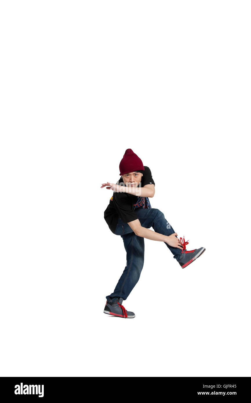Studio shot Young man street dance Stock Photo - Alamy