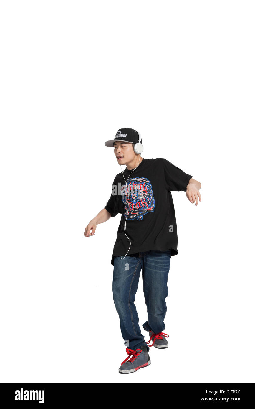 Studio shot Young man street dance Stock Photo - Alamy