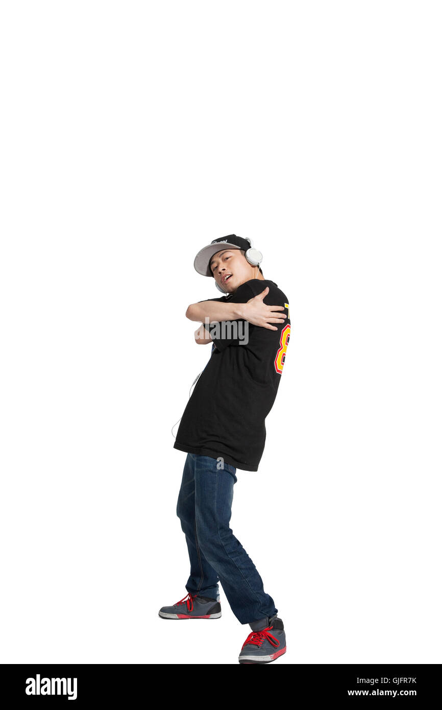 Studio shot Young man street dance Stock Photo - Alamy