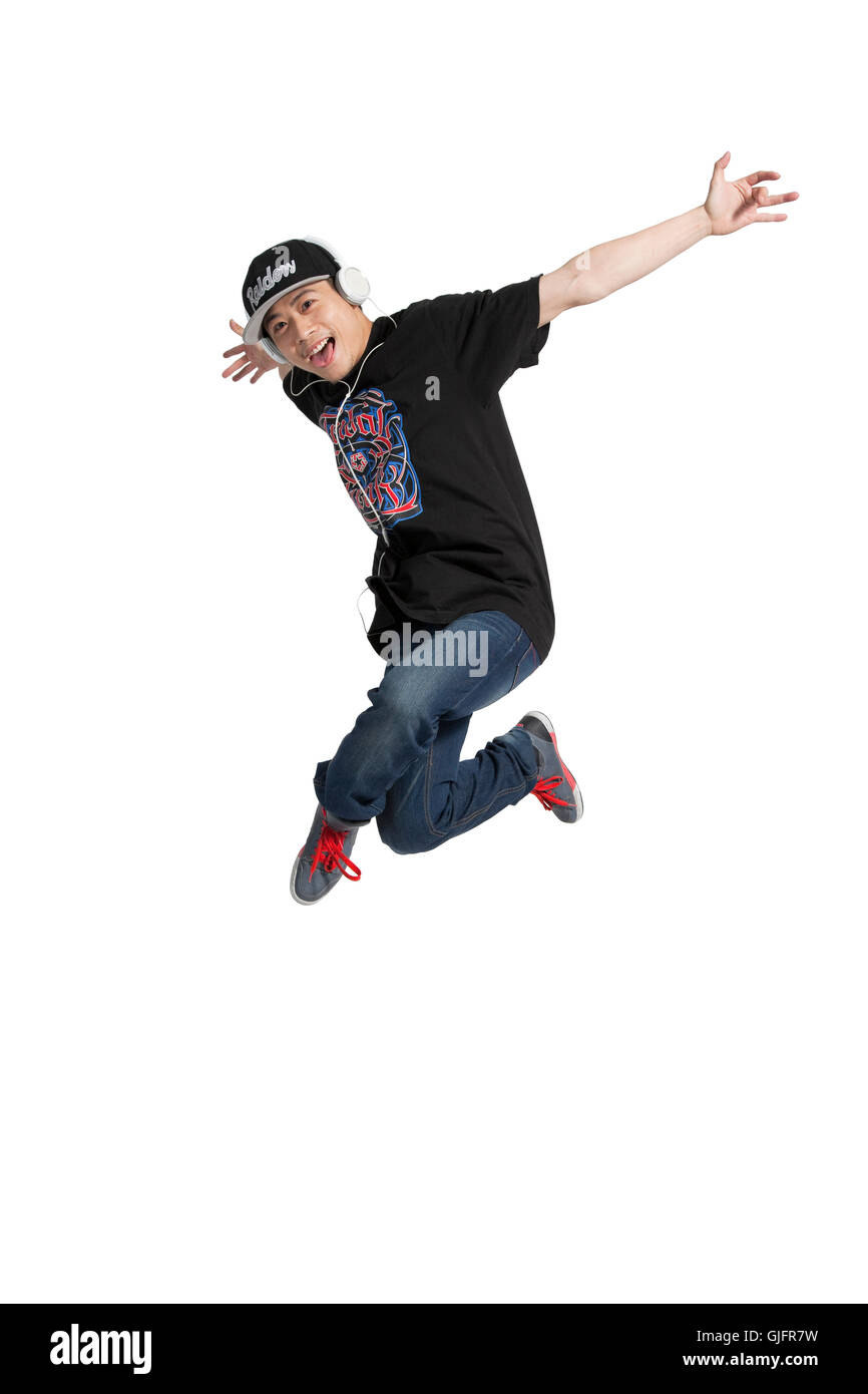 Studio shot Young man street dance Stock Photo - Alamy