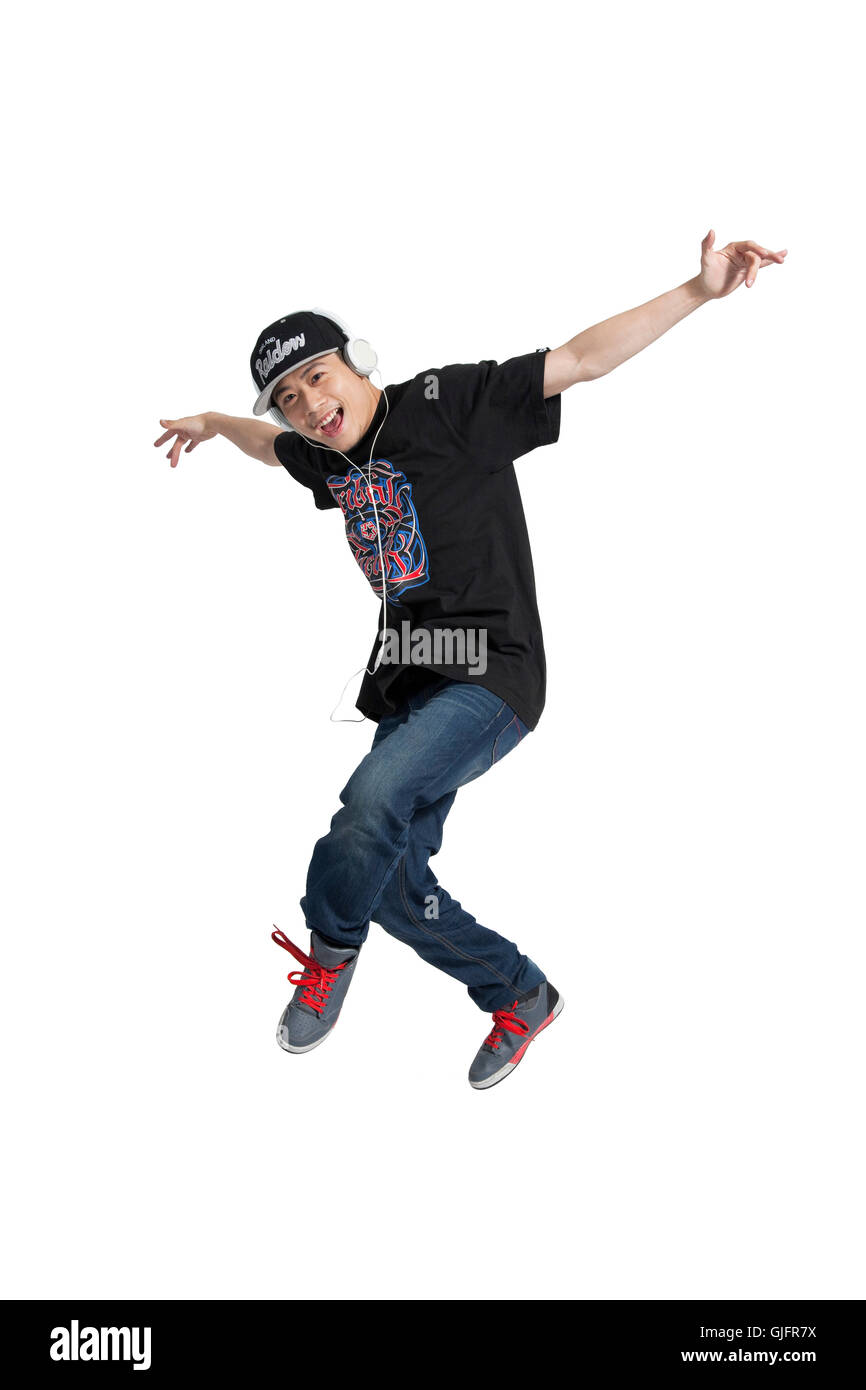 Studio shot Young man street dance Stock Photo - Alamy
