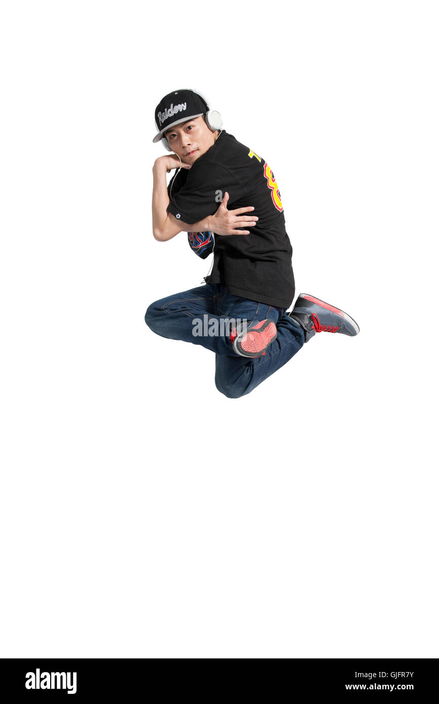 Studio shot Young man street dance Stock Photo - Alamy