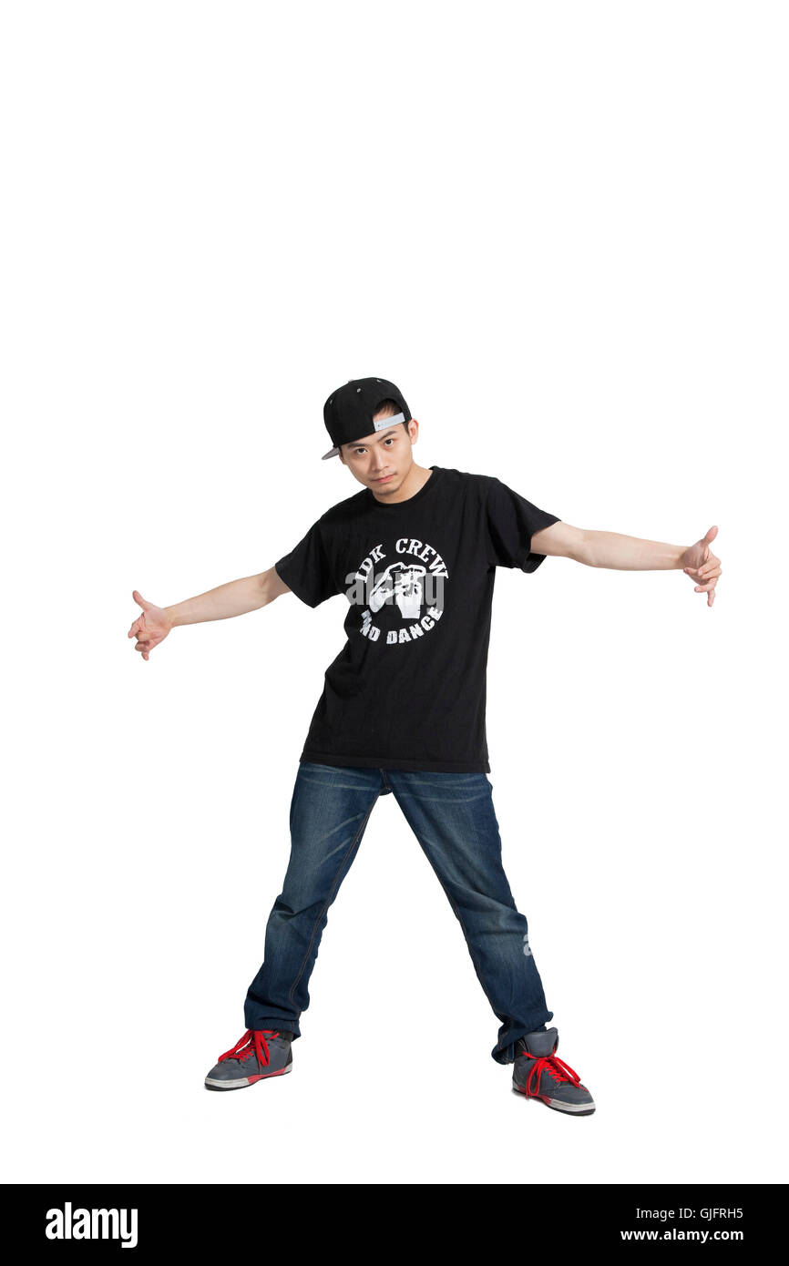 Studio shot Young man street dance Stock Photo - Alamy