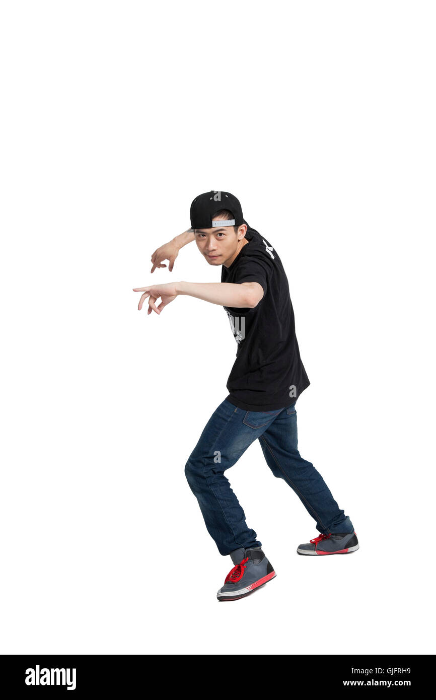 Studio shot Young man street dance Stock Photo - Alamy