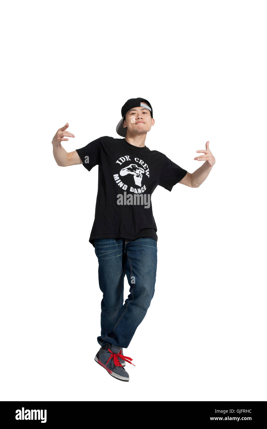 Studio shot Young man street dance Stock Photo - Alamy