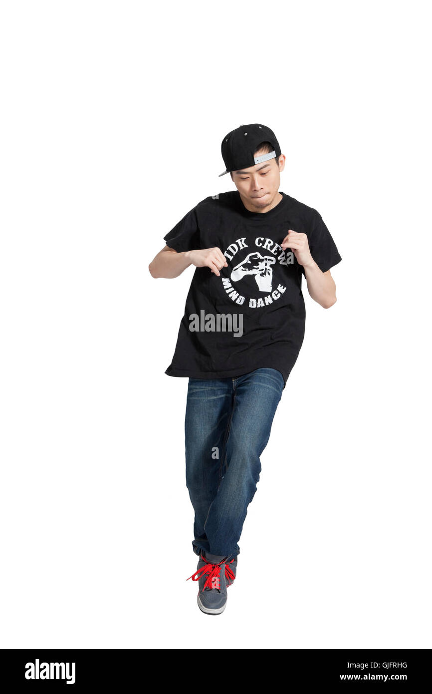Studio shot Young man street dance Stock Photo - Alamy