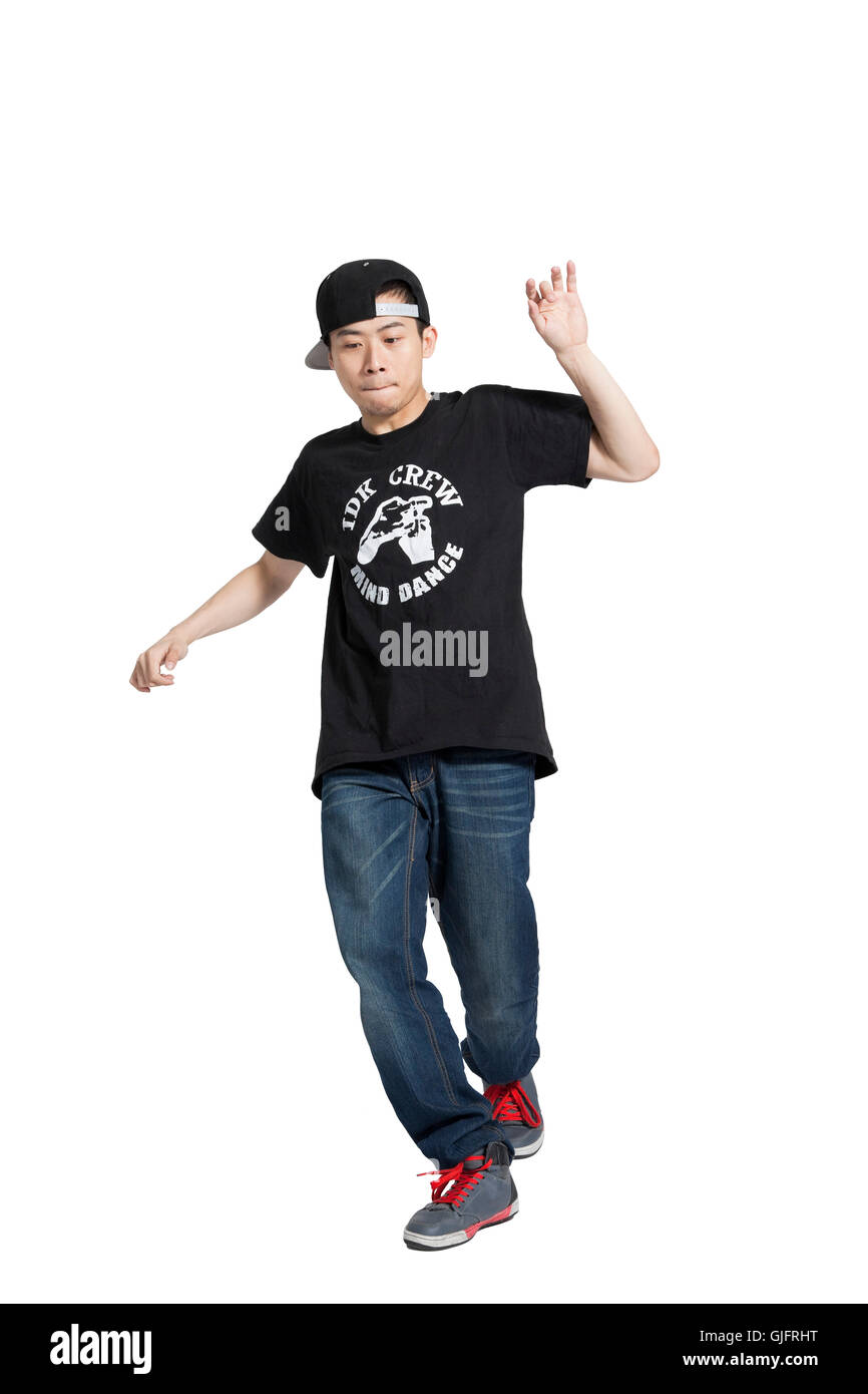 Studio shot Young man street dance Stock Photo - Alamy