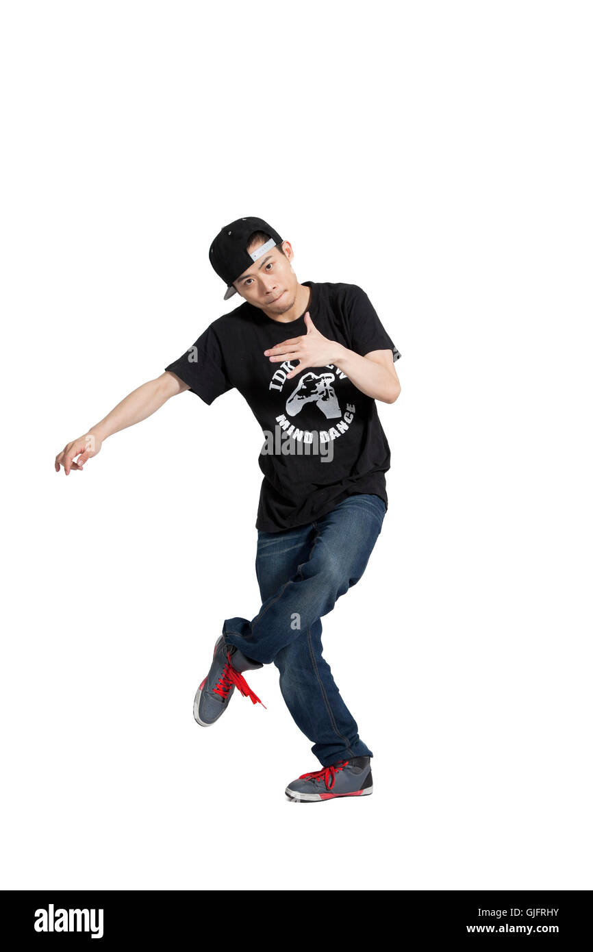Studio shot Young man street dance Stock Photo - Alamy