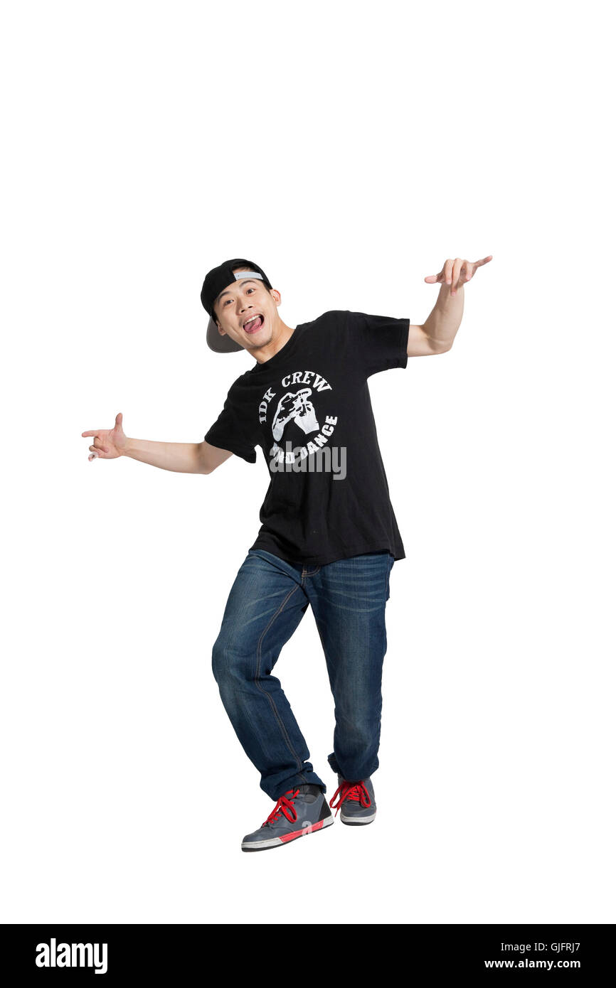 Studio shot Young man street dance Stock Photo - Alamy