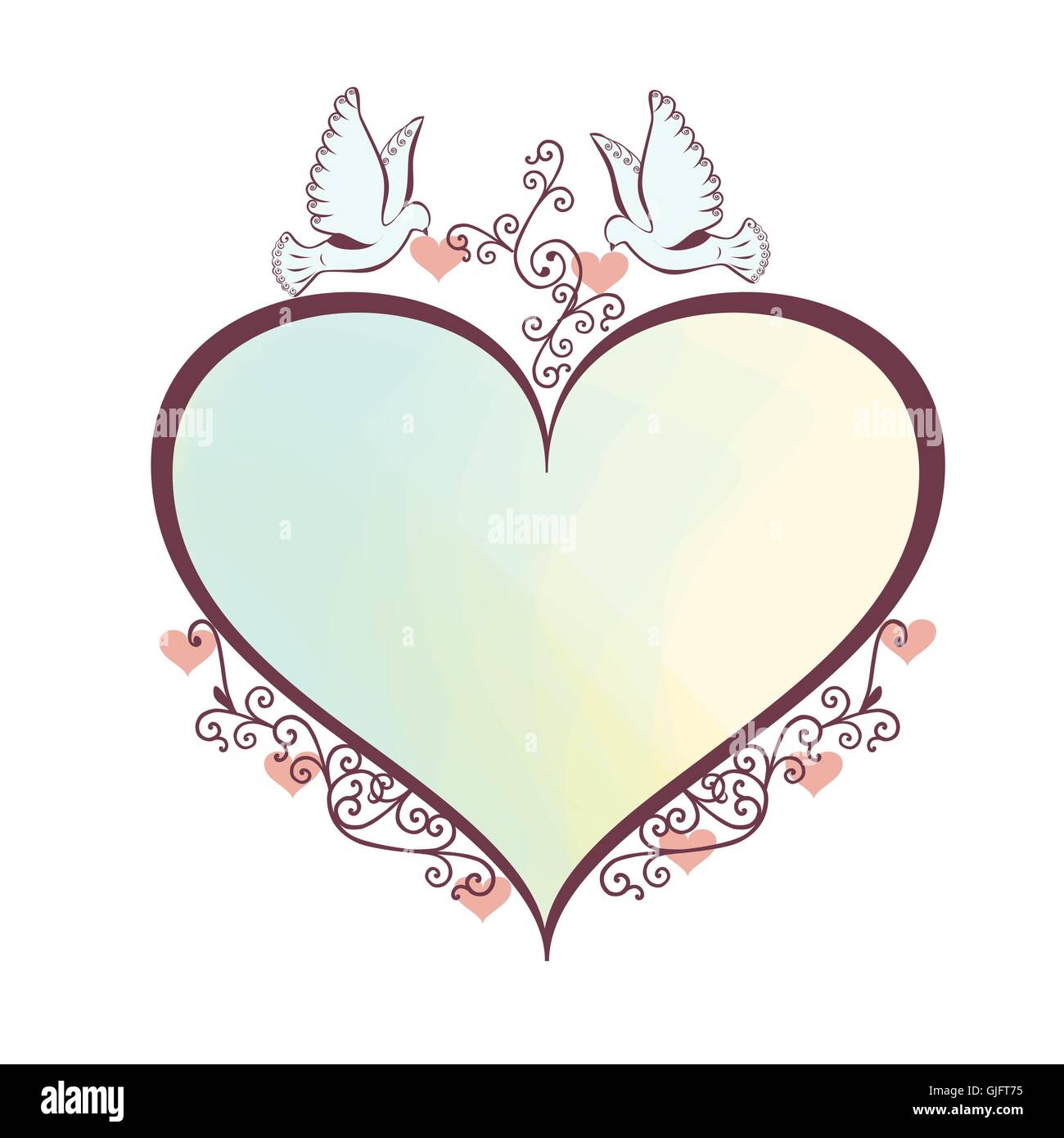 Doves with heartshaped frame Stock Vector Image & Art - Alamy