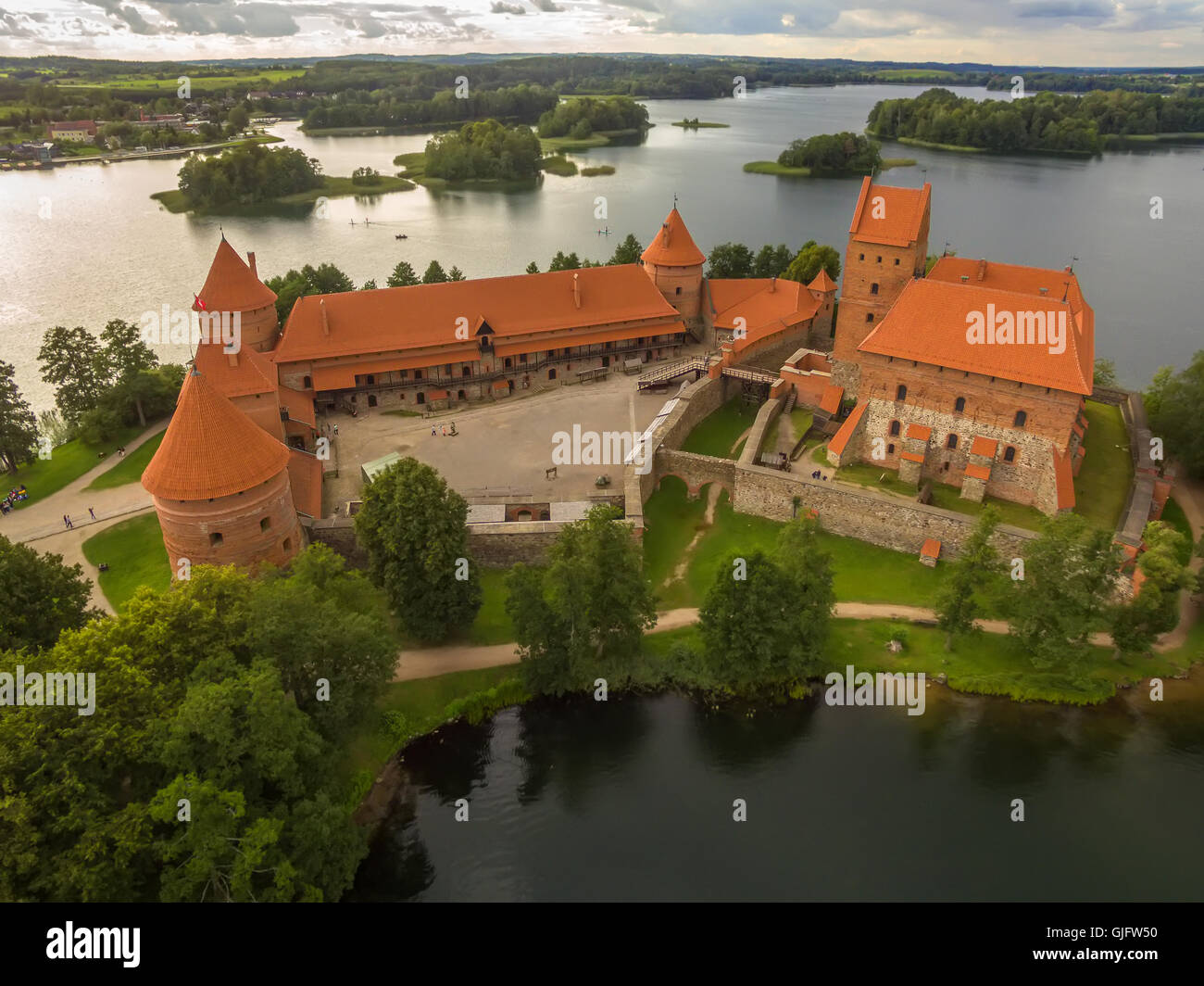 Trakai, Lithuania: Island Castle in the sunset Stock Photo - Alamy