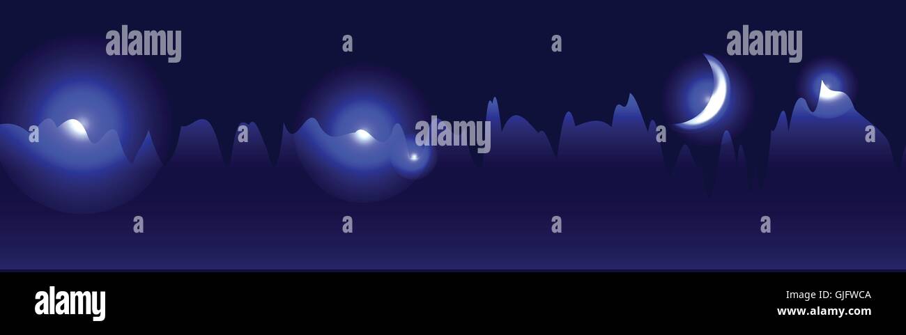 moon skyline futuristic abstract horizontal vector background Stock ...