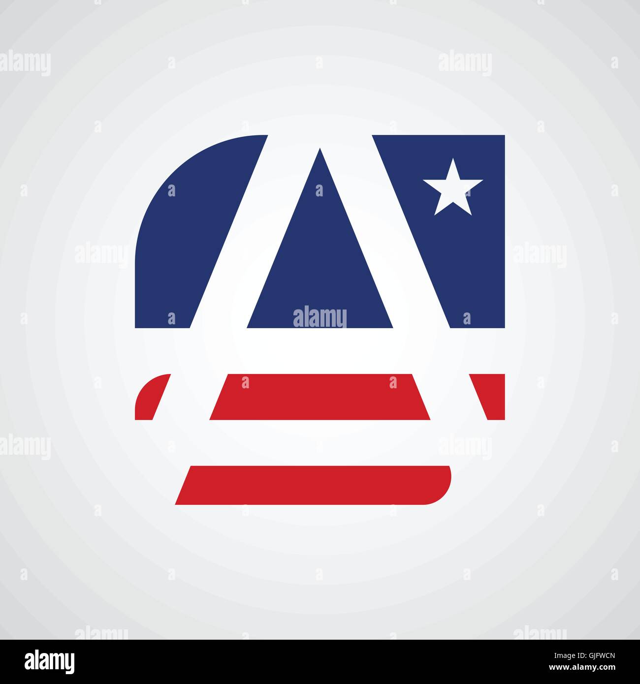 Stylized letter A as American flag symbol vector illustration Stock ...