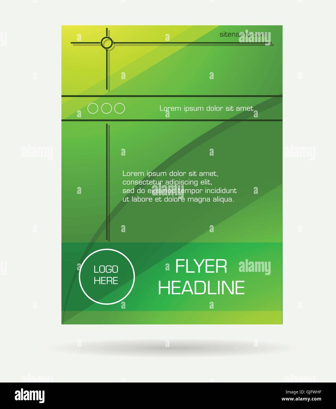 green flyer brochure abstract vector illustration Stock Vector Image ...