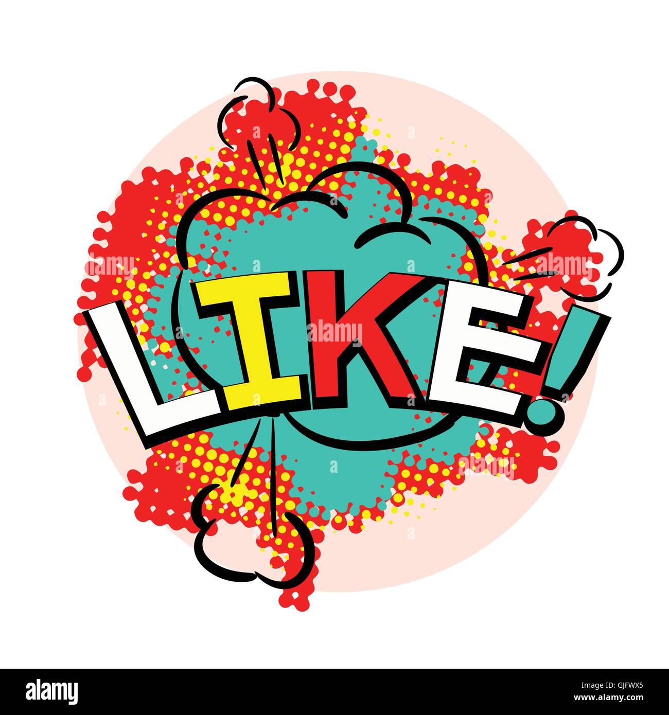 word like in pop art style color abstract vector illustration Stock ...