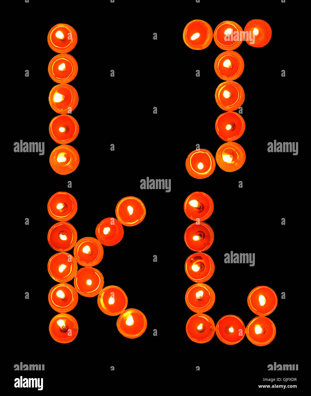 Isolated Candle light alphabet series Stock Photo - Alamy