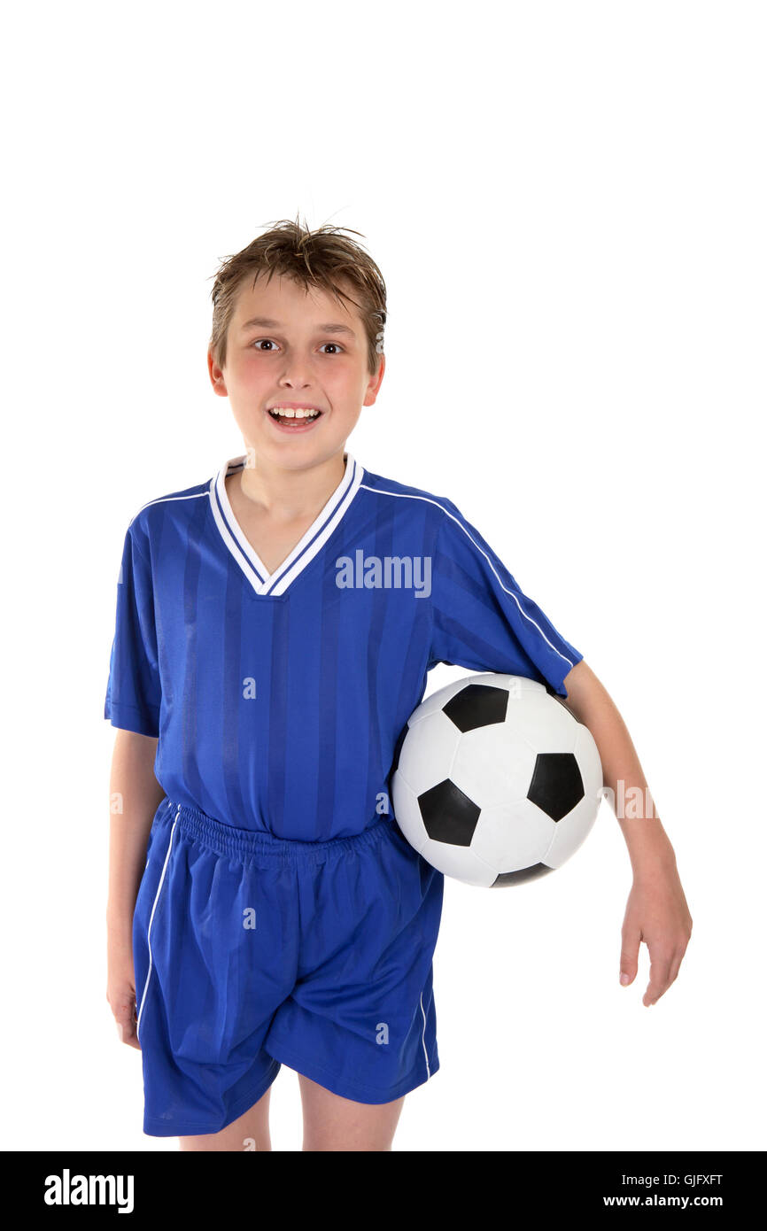 Happy boy in soccer jersey hi-res stock photography and images - Alamy