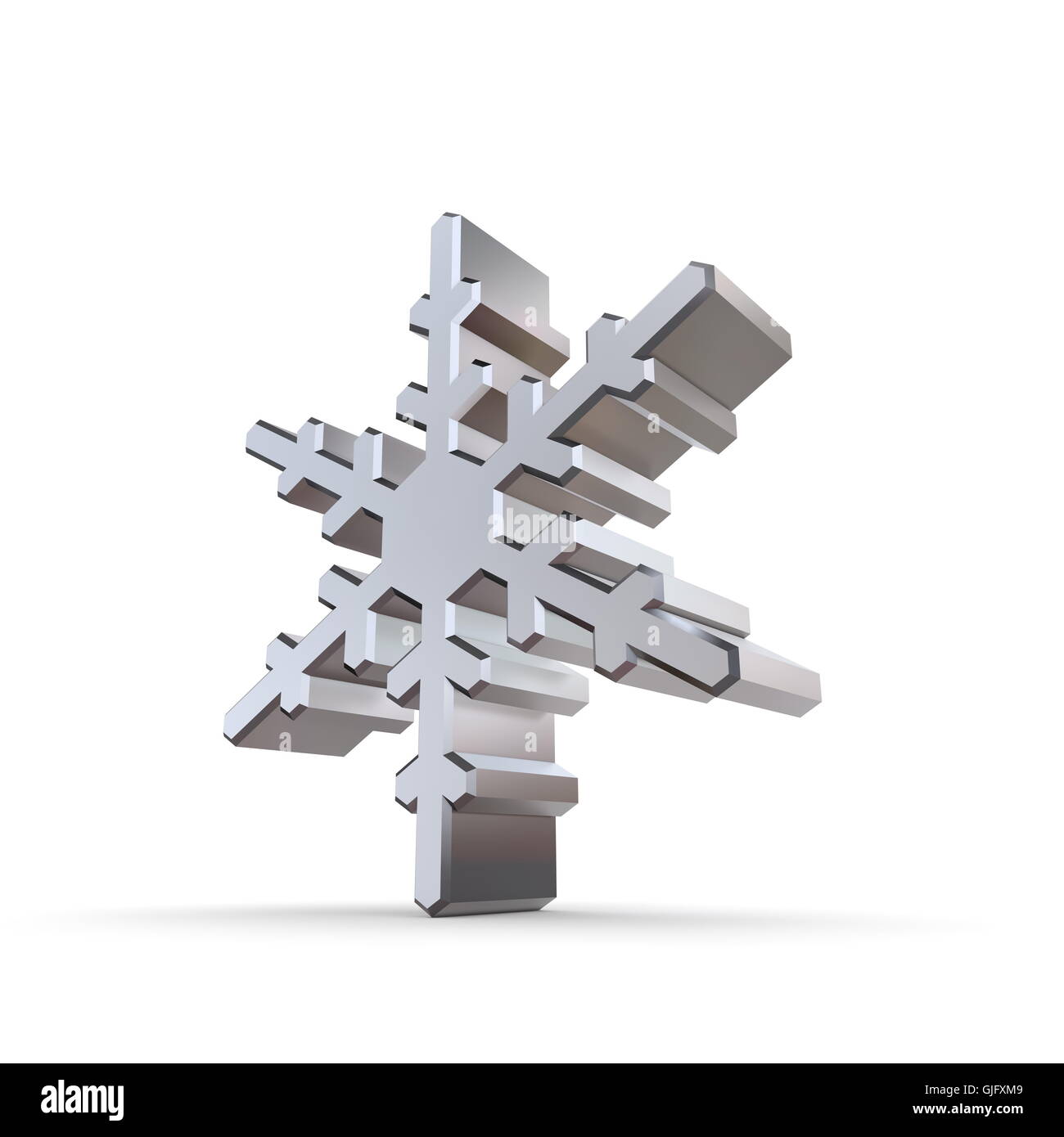Shiny Silver Chrome Snowflake Stock Photo - Alamy